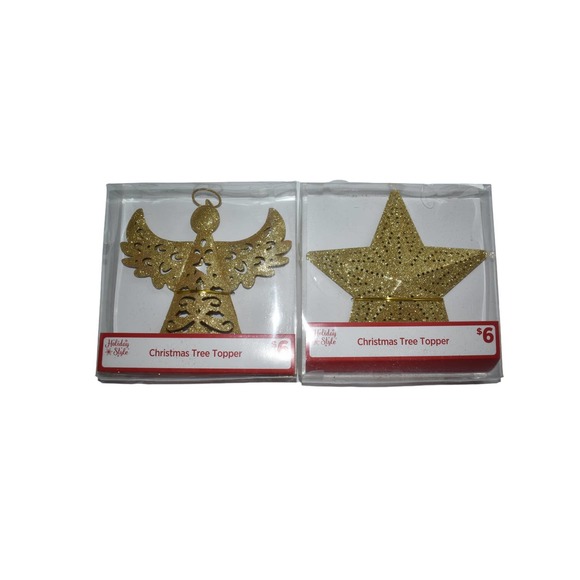 Holiday Style | Holiday | New 2 Pack Star Angel Gold Glitter Metal ...